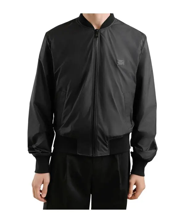 Dolce & Gabbana Logo Tag Zipped Bomber Jacket