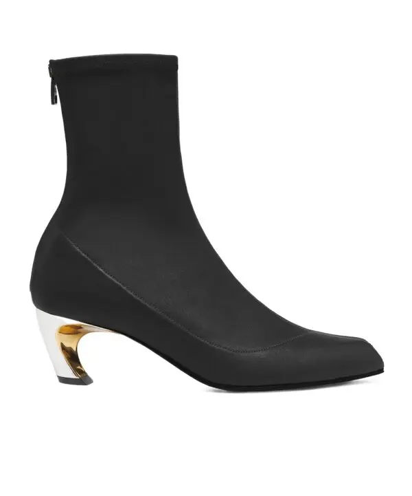 Alexander McQueen Pointed-toe Ankle Boots With Armadillo Heel