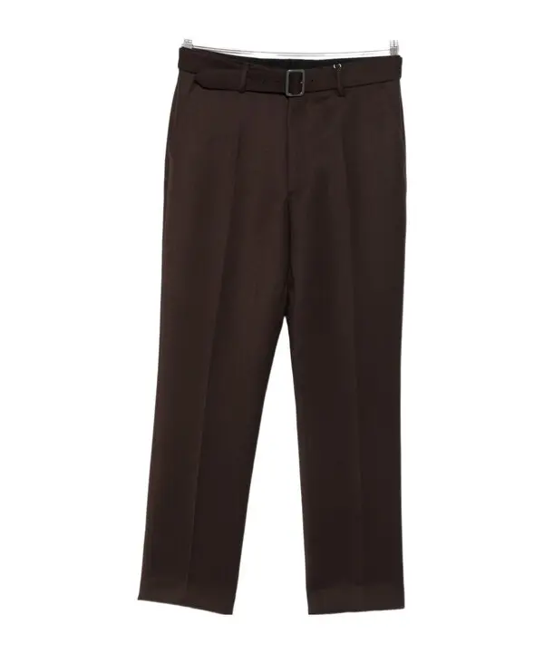 MAISON MARGIELA Belted Pressed Crease Tailored Trousers - Brown