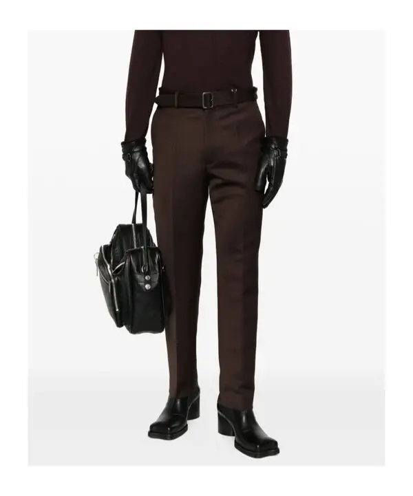 MAISON MARGIELA Belted Pressed Crease Tailored Trousers