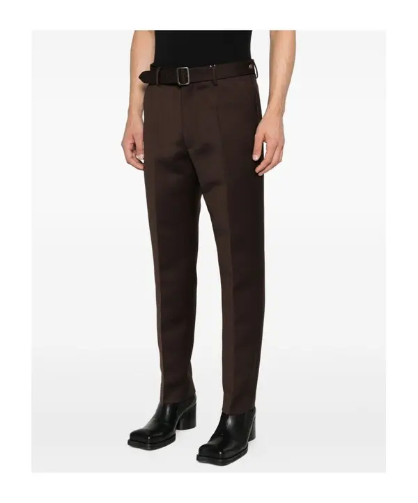 MAISON MARGIELA Belted Pressed Crease Tailored Trousers