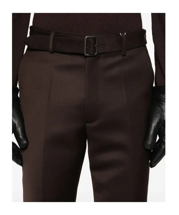 MAISON MARGIELA Belted Pressed Crease Tailored Trousers