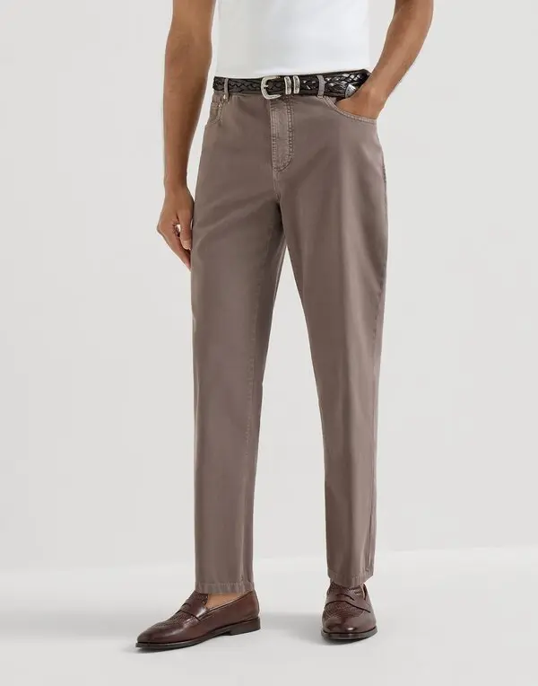 Brunello Cucinelli Garment-dyed Five-pocket Trousers
