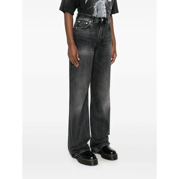 HAIKURE Flare Jeans With Whiskering - Black
