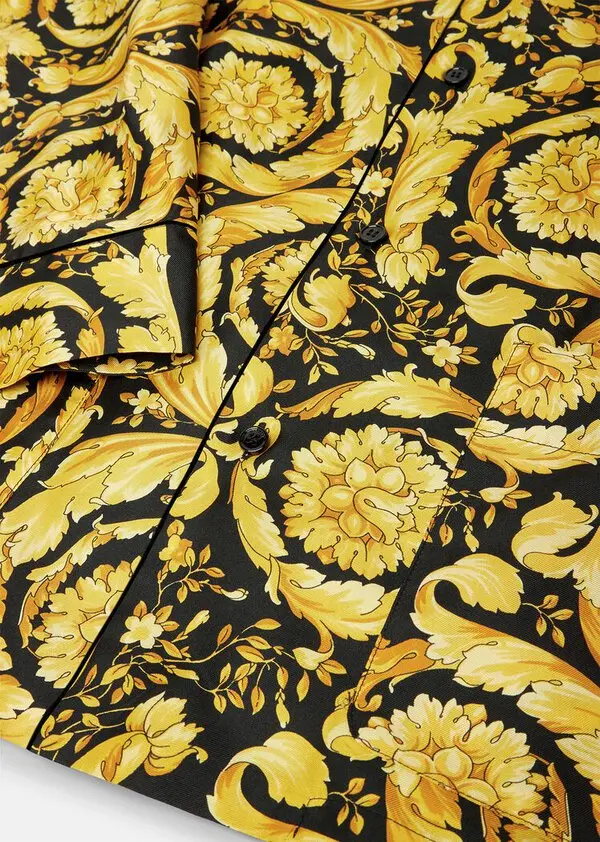 Versace Baroque Pattern Long Sleeved Pajama Top - Multicolor