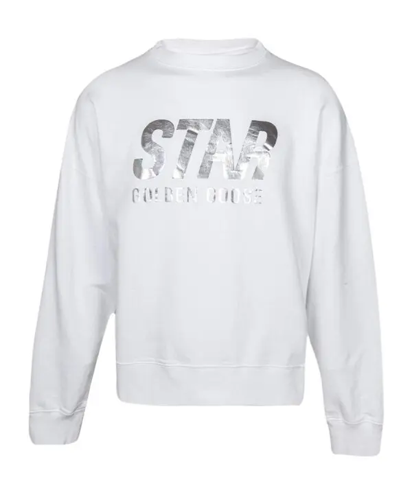 GOLDEN GOOSE Logo Printed Crewneck Sweatshirt - White