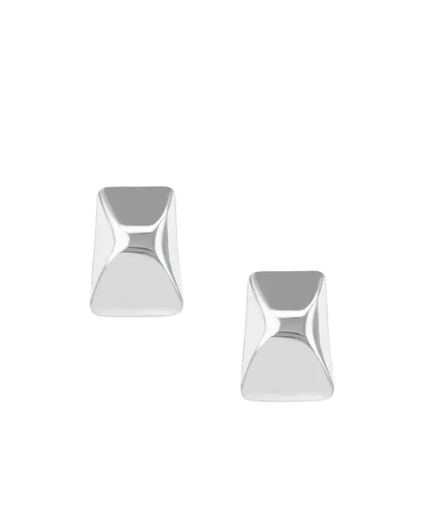 ANINE BING Curved Rectangle Polished Finish Earrings - Silver