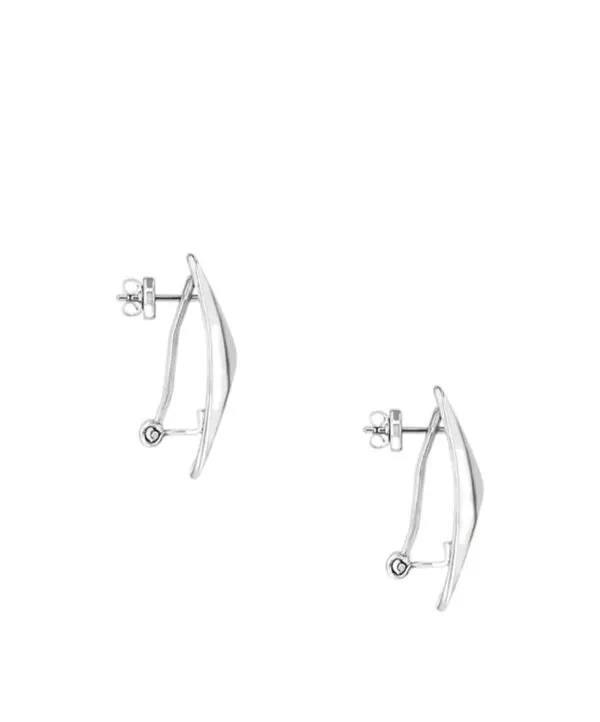 ANINE BING Curved Rectangle Polished Finish Earrings