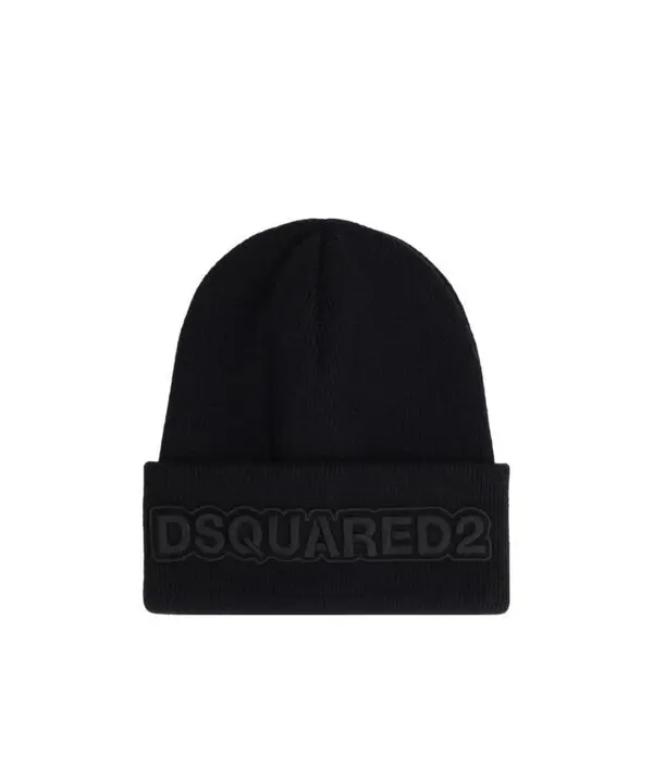 Dsquared2 Logo Embroidered Beanie - Black