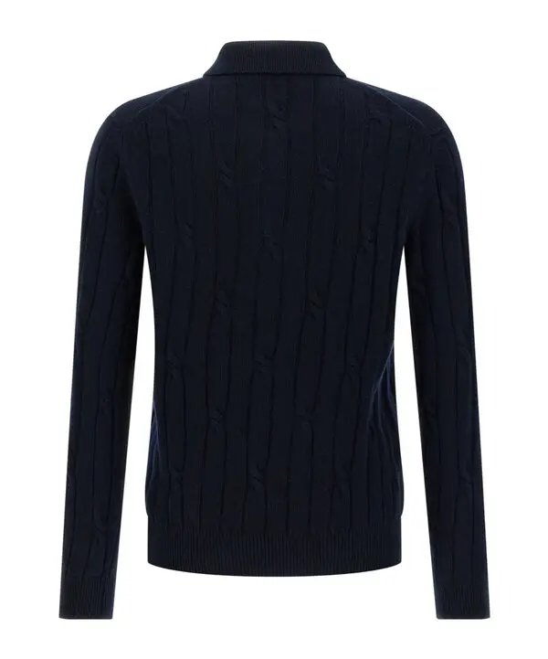 ZANONE Braided Stitch Polo Shirt - Blue