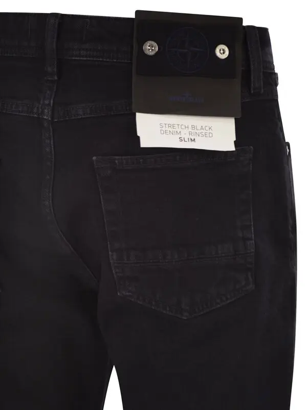 Stone Island Logo Patch Slim Fit Jeans