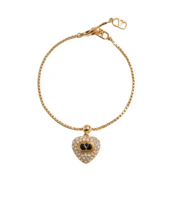 Valentino Garavani Coeur Royal Embellished Bracelet - Gold/crystal