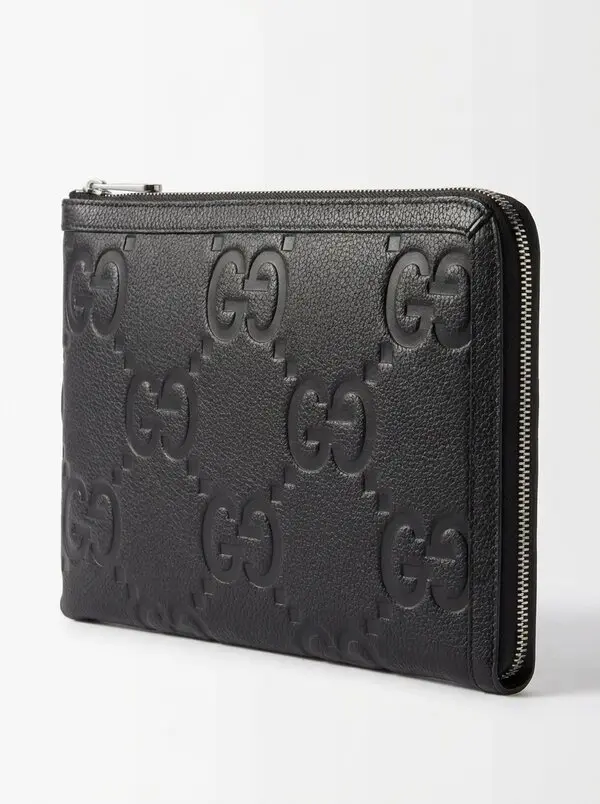 Gucci Jumbo Gg Small Travel Document Case - Black