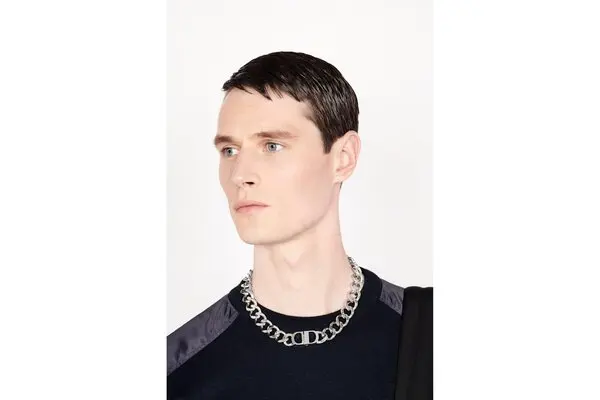 Dior Cd Icon Chain Link Necklace - White