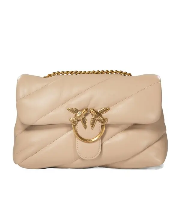 Pinko Love Classic Puff Maxi Quilted Shoulder Bag - Beige