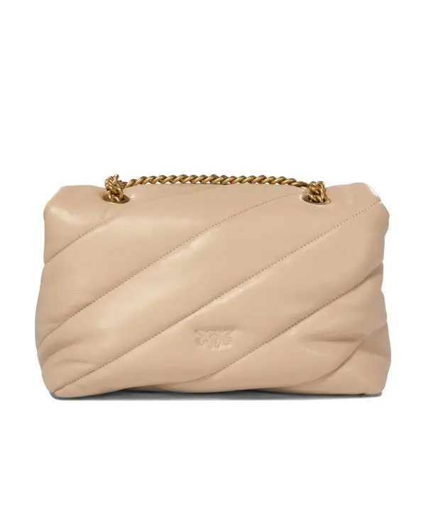 Pinko Love Classic Puff Maxi Quilted Shoulder Bag - Beige