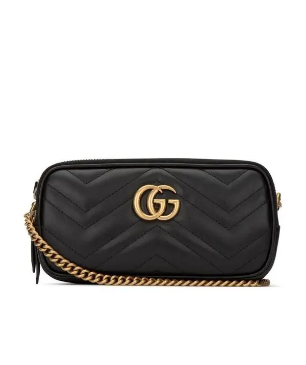Gucci Gg Marmont Mini Chain Bag - Black