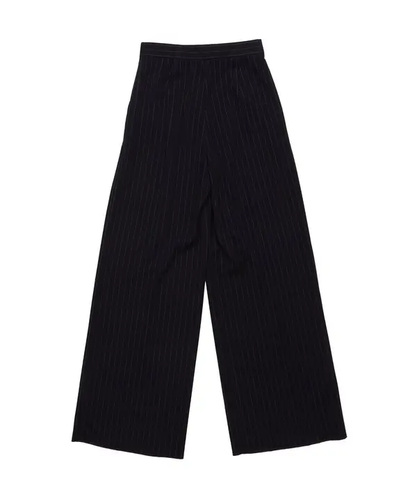 Max Mara Pinstriped Wide-leg Trousers - Black