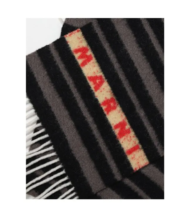 Marni Striped Fringed Scarf