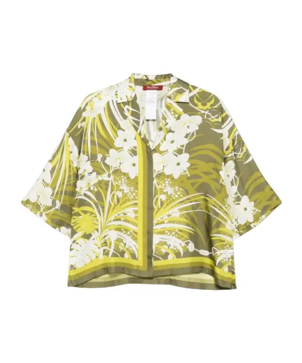 Max Mara Printed Shirt With Lapel Collar And Three-quarter Sleeves