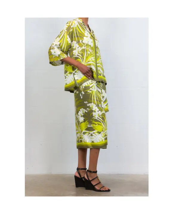 Max Mara Printed Shirt With Lapel Collar And Three-quarter Sleeves