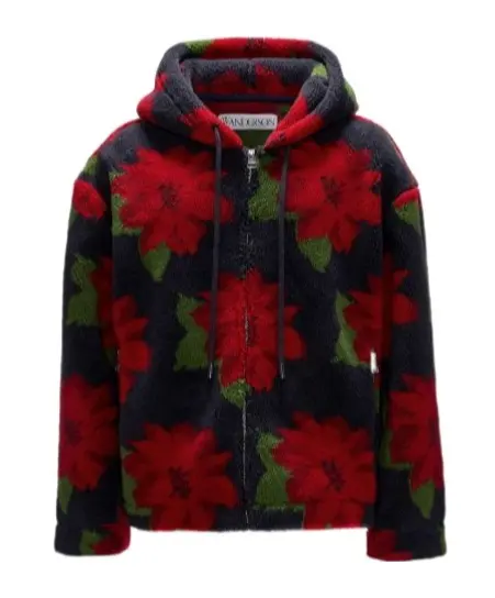 J.W.ANDERSON Floral Printed Zipped Hooded Jacket