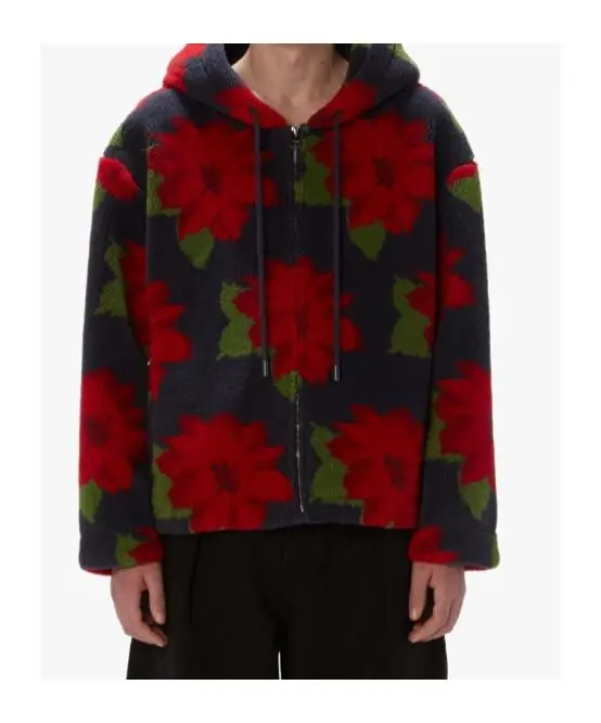 J.W.ANDERSON Floral Printed Zipped Hooded Jacket