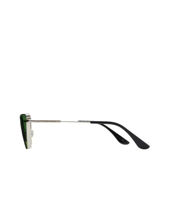 Alexander McQueen Silver-tone Cat Eye Sunglasses - Silver/green