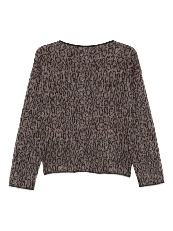 Emporio Armani Long Sleeve Leopard Print Jumper