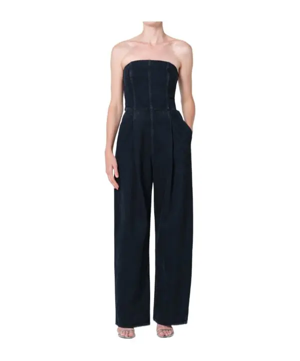 AGOLDE Strapless Denim Jumpsuit With Side Pockets