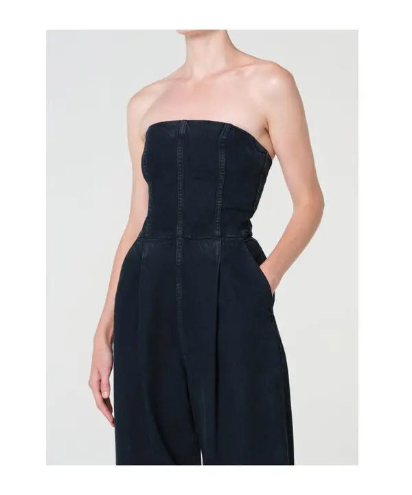 AGOLDE Strapless Denim Jumpsuit With Side Pockets