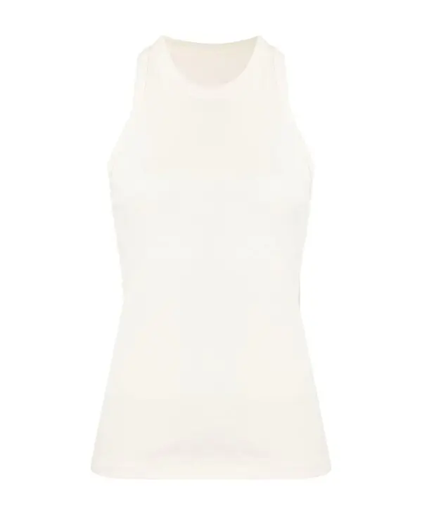 LOW CLASSIC Round Neck Sleeveless Top - White
