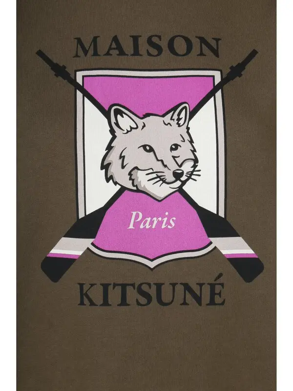 Maison Kitsuné Fox Motif Crewneck Sweatshirt - Brown
