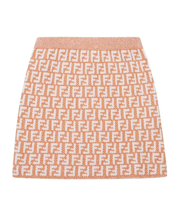 Fendi Ff-logo Knitted Mini Skirt
