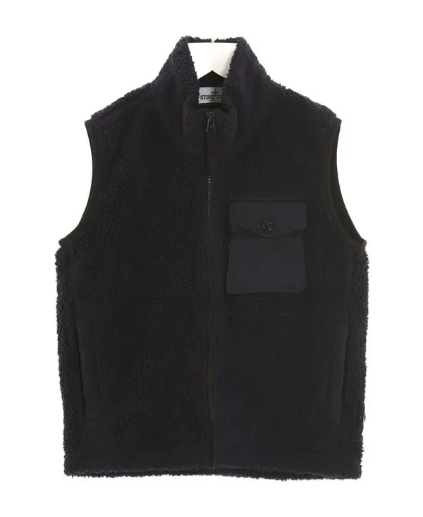Stone Island Logo Patch Vest - Blue