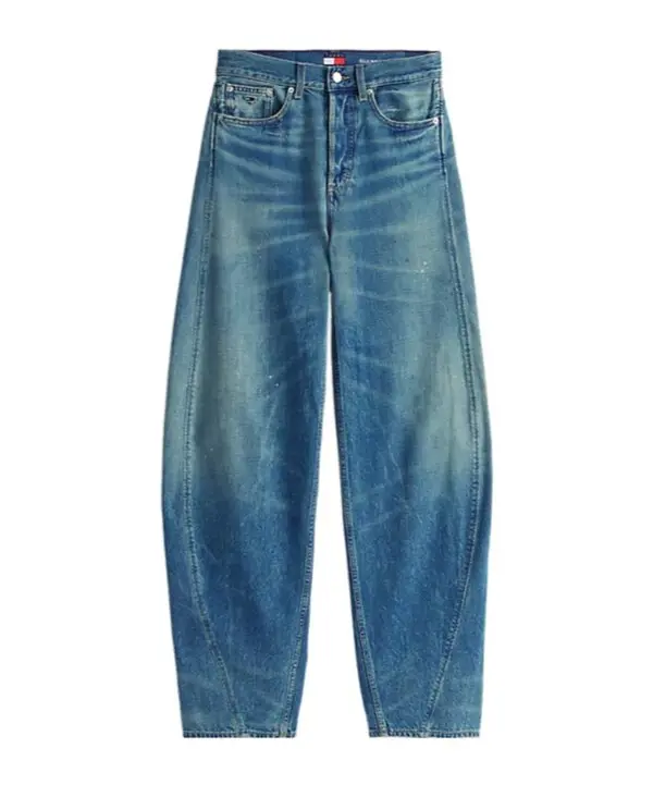 Tommy Hilfiger Mid Rise Wide Barrel Leg Jeans - Denim Blue
