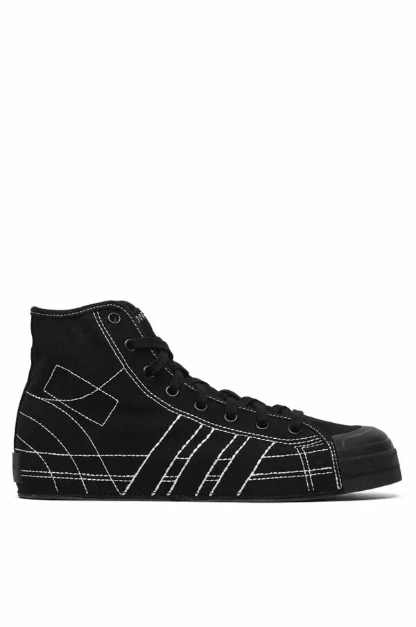 Y3 Nizza Hi Lace-up Canvas And Suede Sneakers