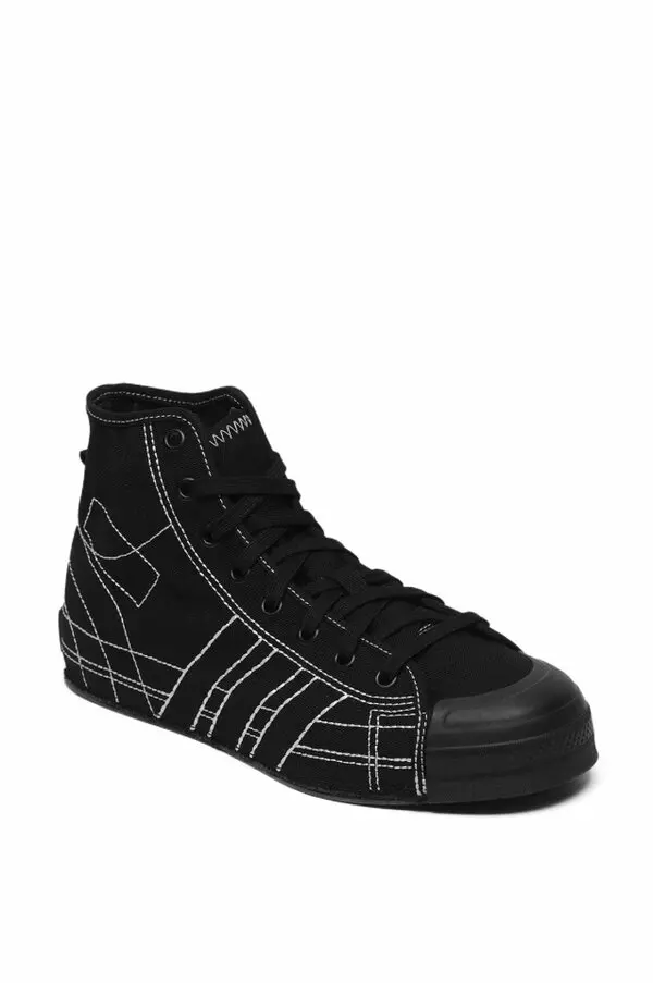 Y3 Nizza Hi Lace-up Canvas And Suede Sneakers