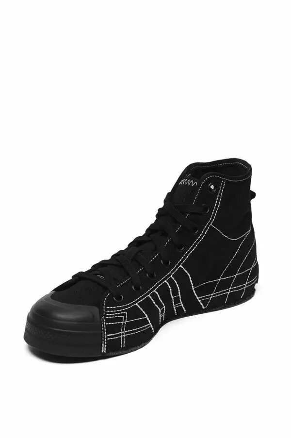 Y3 Nizza Hi Lace-up Canvas And Suede Sneakers