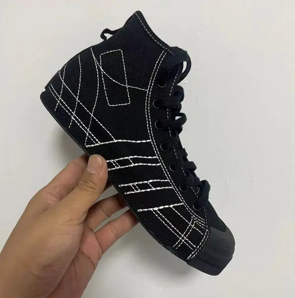 Y3 Nizza Hi Lace-up Canvas And Suede Sneakers