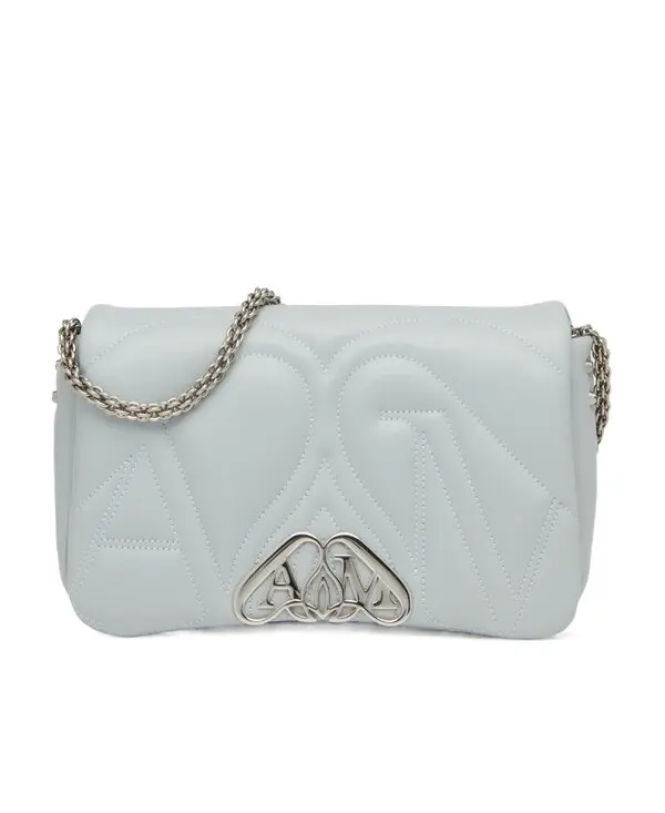 Alexander McQueen Seal Logo Plaque Shoulder Bag - Gray