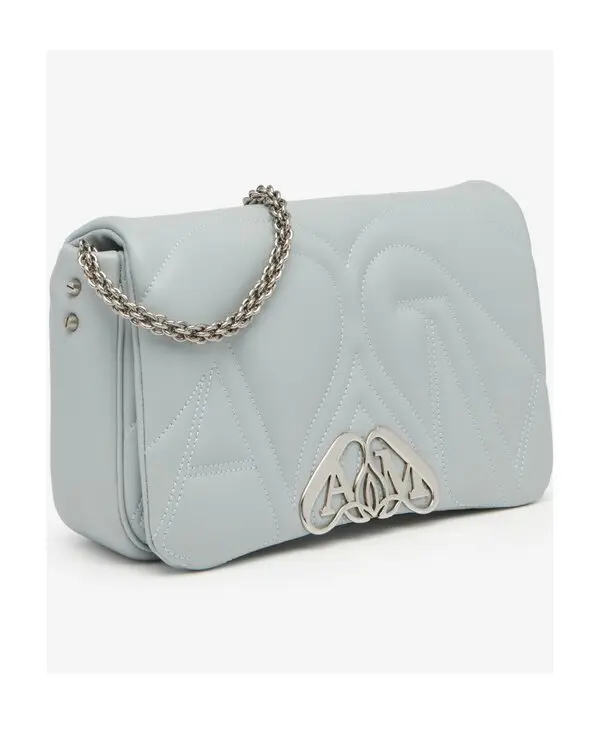 Alexander McQueen Seal Logo Plaque Shoulder Bag - Gray