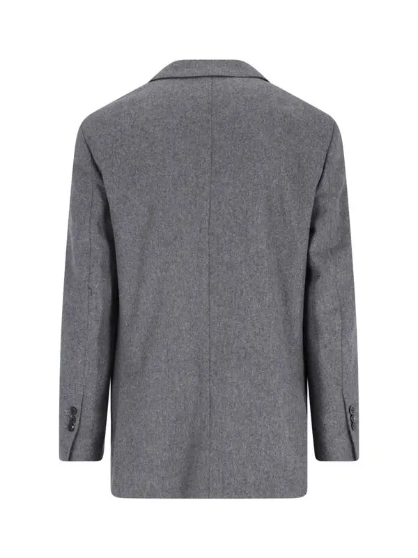 Ami Mélange-effect Wool Blazer - Gray