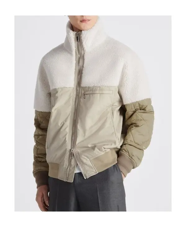 Dior Bomber Jacket With Stand Collar And Quilted Details