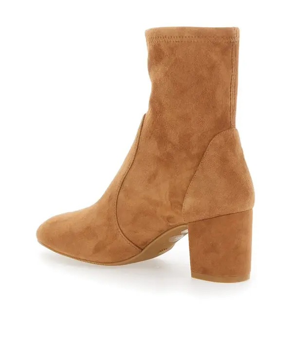 STUART WEITZMAN Yuliana Ankle Boots With Medium Block Heel In Eco-leather - Beige