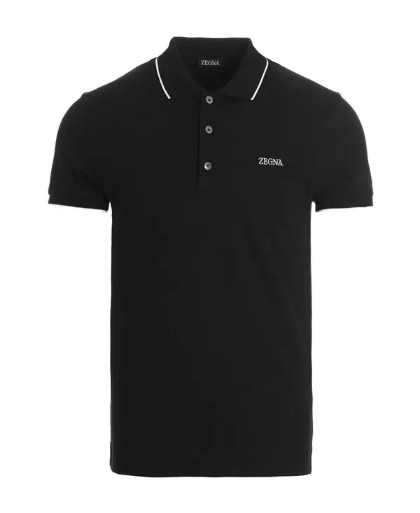 Zegna Logo Embroidered Short-sleeved Polo Shirt - No
