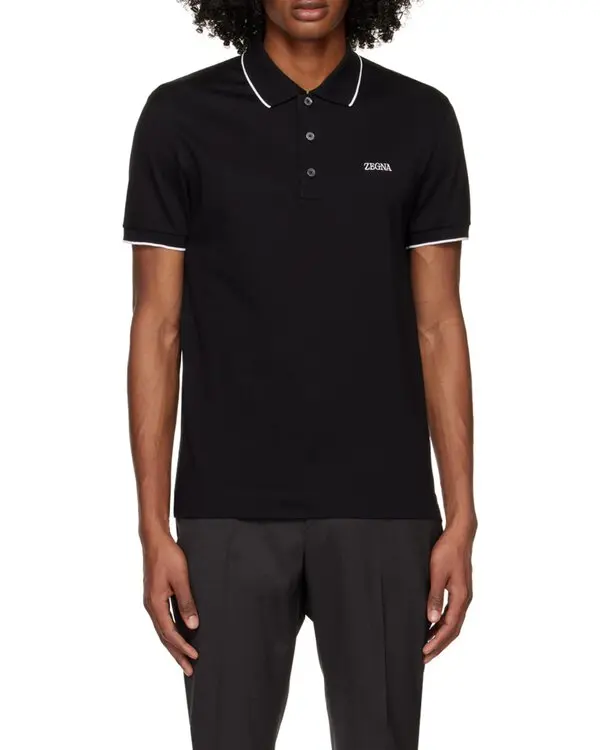 Zegna Logo Embroidered Short-sleeved Polo Shirt - No
