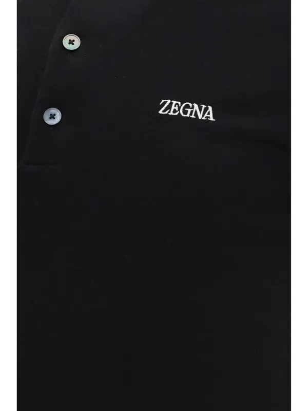 Zegna Logo Embroidered Short-sleeved Polo Shirt - No