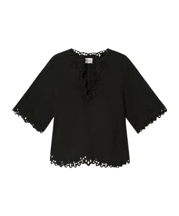 Isabel Marant Étoile Shana Cutwork Embroidered Shirt - Black