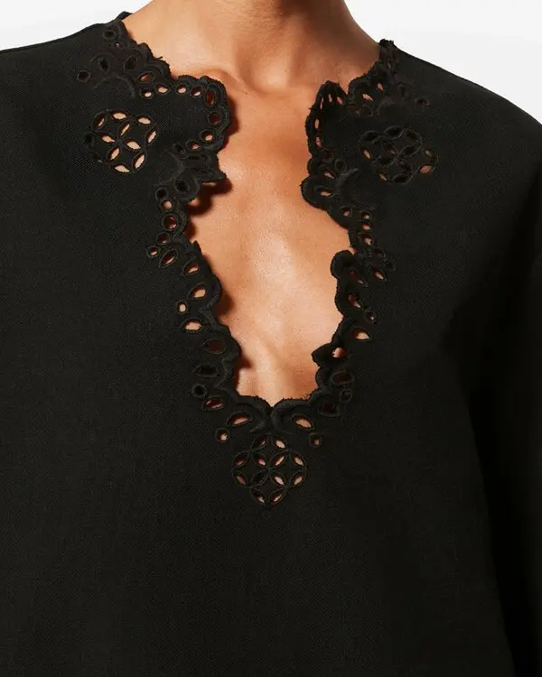 Isabel Marant Étoile Shana Cutwork Embroidered Shirt - Black